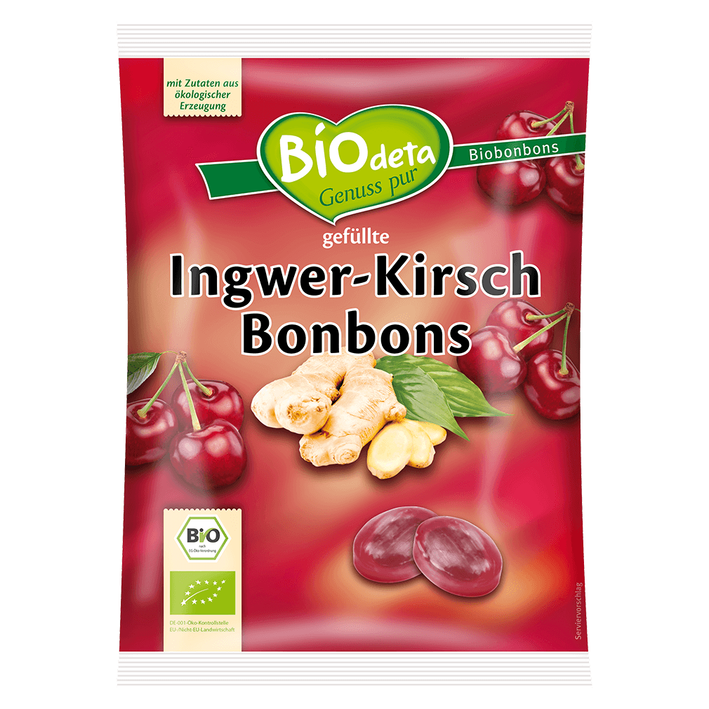 Bio Ingwer-Kirsch Bonbons von Biodeta bei greenist.de