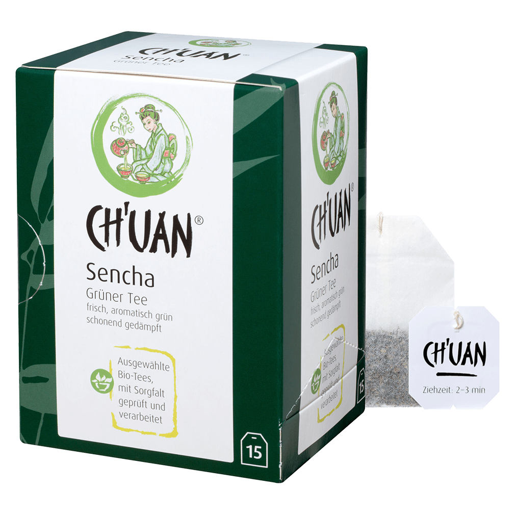 Bio Ch`uan Sencha, 15 Teebeutel MHD 31.08.2025 von Schoenenberger bei greenist.de